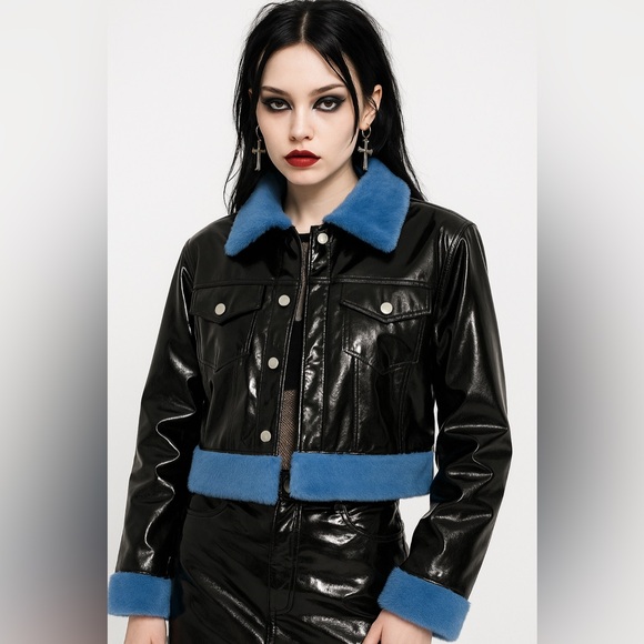 Half Heart | Jackets & Coats | Half Heart Top Crush Patent Vinyl Jacket ...